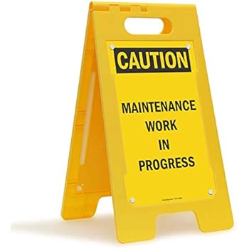 "Caution - Maintenance Work In Progress" Folding Floor Sign By ...