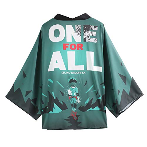 DOUEER Unisex Izuku Midoriya Casual Kimono Jacket Front Open (Large ...