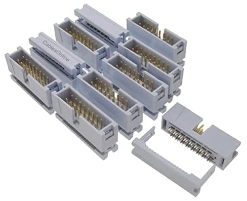 CablesOnline 10-Pack 16-Pin (2x8) Male IDC 2.54mm Pitch Box Header ...
