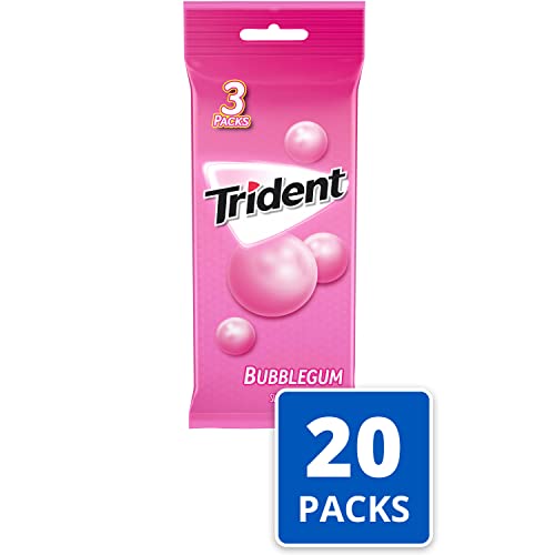 Trident Bubblegum Sugar Free Gum, 60 Packs of 14 Pieces (840 Total ...