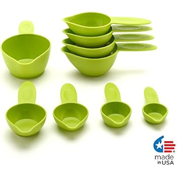 Amazon.com: POURfect Measuring Cup Set 9pc - Green Apple: Kitchen & Dining