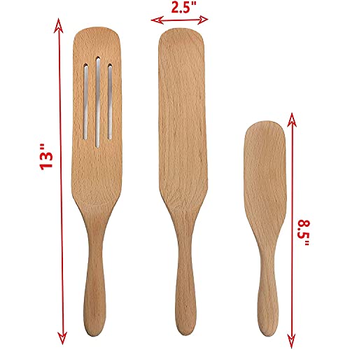 Spurtles Kitchen Tools - 3-Piece Spurtle Set – Large Wooden Spoons for ...