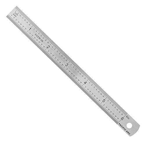 Pacific Arc Stainless Steel Ruler Inch and Metric, with 32nd and 64th ...