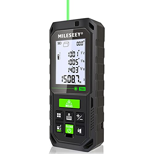 Laser Measure Green Beam 229ft, MiLESEEY Laser Tape Measure with Angle ...