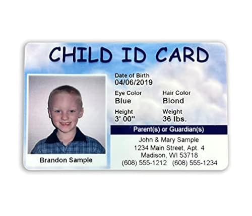 Child ID Card Child Safety ID Card In Case of Emergency Boy Girl Wallet ...