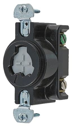 Hubbell HBL23000HG Hubbellock Receptacle for Hospital Use, 2 Pole 3 ...