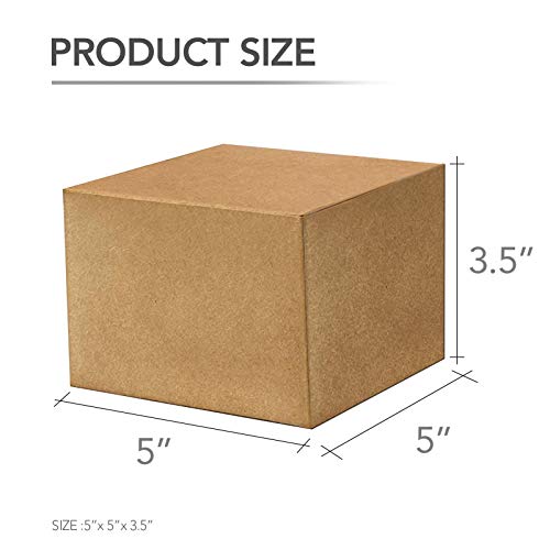 GSSUSA Brown Kraft Gift Boxes with Lids 5x5x3.5 Inch Gift Box for ...