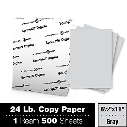 Springhill 8.5” x 11” Gray Copy Paper, 24lb Bond/60lb Text, 89gsm, 500 ...