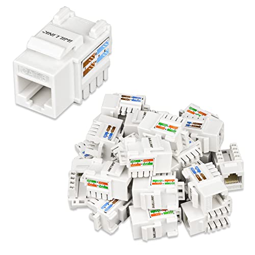 iwillink Cat6 Keystone Jack RJ45 Keystone Jack 25-Pack, UTP Modular ...