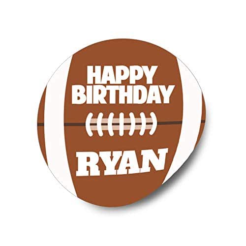 Amazon.com: Football Birthday Party Personalized Round Stickers ...