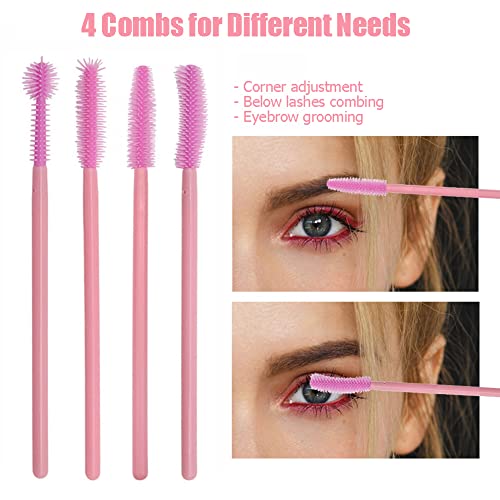 Eyelash Comb, BYVUTE Eyelash Mascara Separator with Comb Cover, 4pcs ...