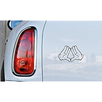 Amazon.com: Hands Gesture Illuminati Pose Cartoon Car Vinyl Sticker ...