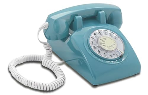 Azure Rotary Retro Phone with Classic French Post Rotary Dial Inlay/Old ...