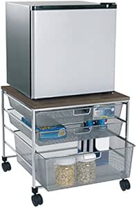 Amazon.com: elfa Mesh Compact Fridge Cart Platinum (White), 21" Sq. X ...