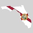 Amazon.com: Large Florida State Shaped Flag Sticker Vinyl Decal Sticker ...