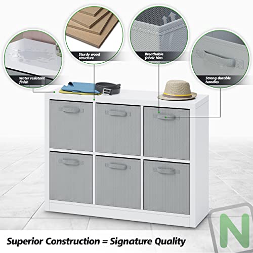 6 Cube Storage Organizer Set. Includes Six Fabric Storage Cubes Bins ...