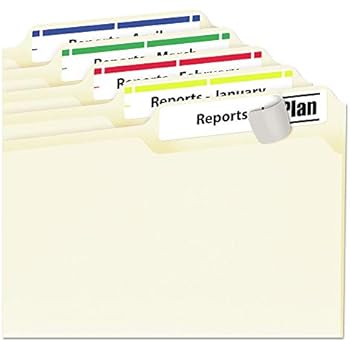 Amazon.com : Avery 5266 Permanent Filing Labels, 1/3 Cut, 750/PK, RD/BE ...