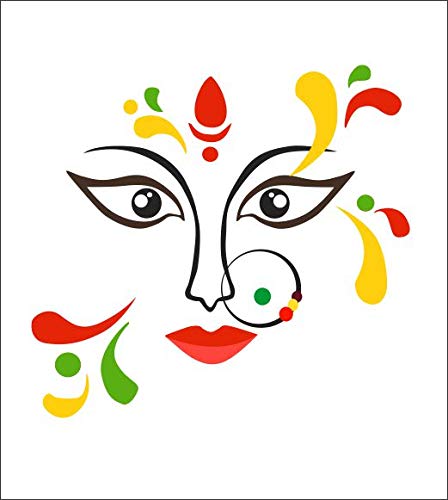 Buy Decor Kafe Durga Puja Face Wall Sticker (85cm x 94cm) Online at Low ...