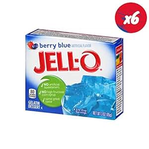 Amazon.com : JELL-O Berry Blue Gelatin Dessert Mix (3 oz Boxes, Pack of ...