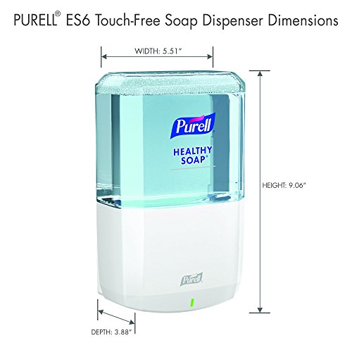 PURELL ES6 Touch-Free Hand Soap Dispenser, White, for 1200 mL PURELL ...