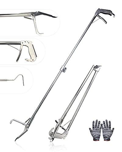 SMIY Upgraded 47" Collapsible Snake Tongs, Stainless Steel Snake ...