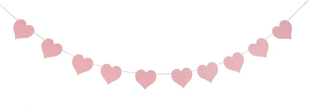 Felt Heart Bunting Banner Wedding Party Home Decoration 110 inch (Pink ...