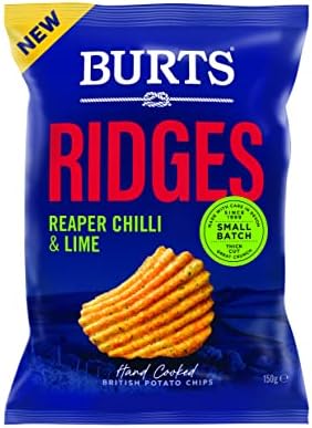 Burts Ridges Hand Cooked British Potato Chips, Reaper Chilli & Lime ...