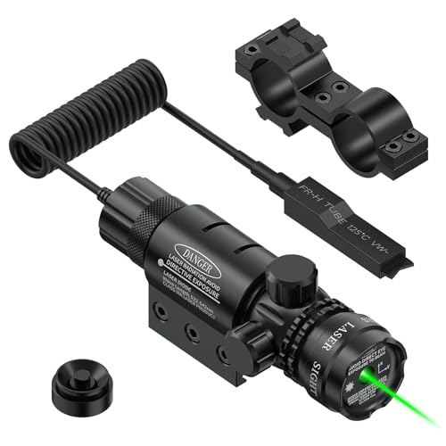 Feyachi Tactical Green Laser Sight with Picatinny Rail Mount and Barrel Mount/Mlok Rail Mount ...