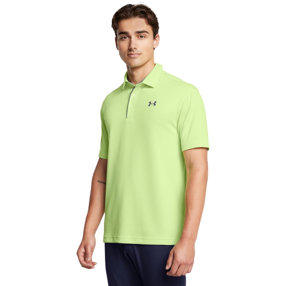 Under Armour Men's Tech Golf Polo, (304) Morph Green / / Pitch Gray ...