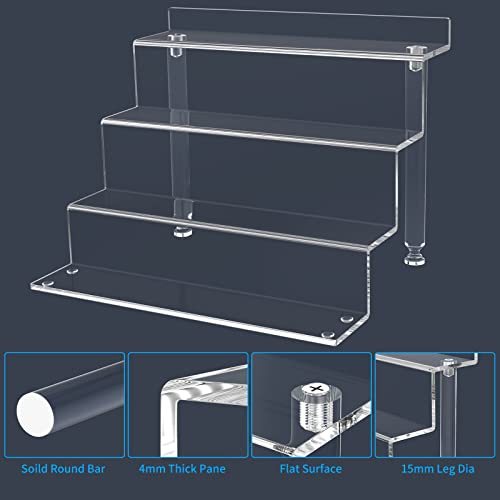 NIUBEE Acrylic Riser Display Shelf, 2 Pack Clear Display Stand for ...