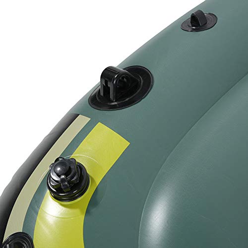 GOTOTOP 2-Person Inflatable Boat Set Green PVC Inflatable Two Person ...