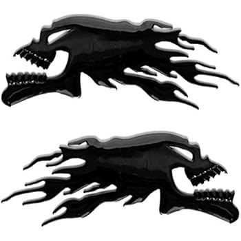 Amazon.com: Ripped / Torn Metal Look Decals With Gray Skulls: Automotive