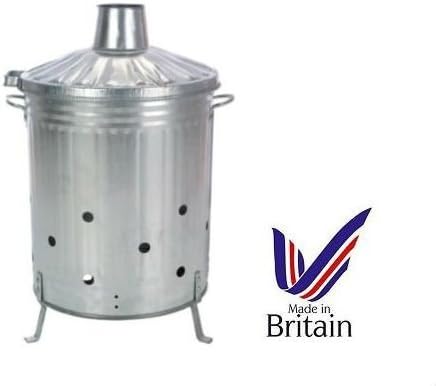 90L 90 Litre Galvanised Incinerator Fire Bin Ideal for Burning ...