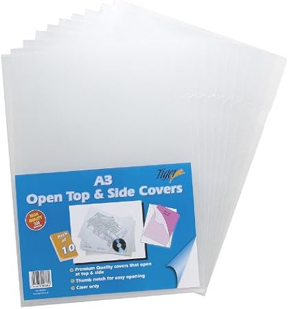 50 x A3 Clear File Covers Premium Plastic Folder Wallet Report Sleeves ...