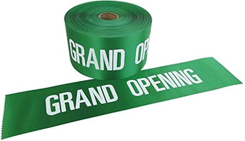 4" Wide Green with White Letters - Grand Opening Ribbon for Ceremonial ...