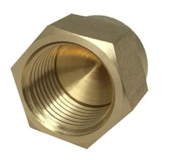 3/8" BRASS CAP FEMALE NPT Line or Gas Fitting Connector coupling 3/8 ...