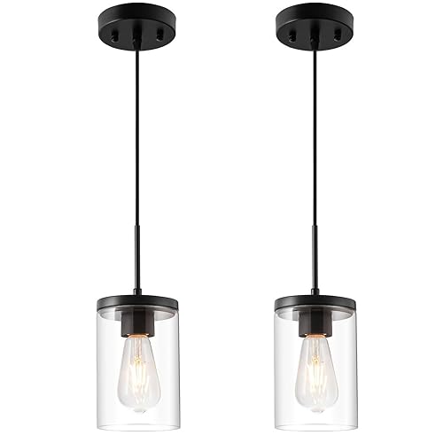 OUVR Modern Glass Pendant Light, Adjustable Hanging Pendant Lighting ...