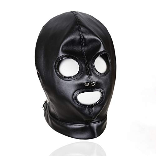 TTHU Leather Mask-Mouth and Eyes Exposed Bondage Mask Fully Enclosed ...
