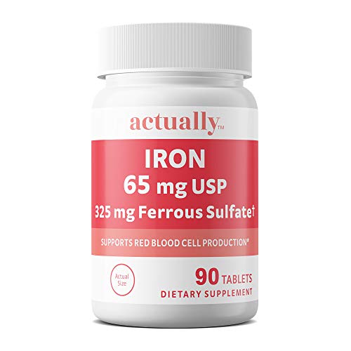 Actually Iron 65mg USP, 325mg Ferrous Sulfate Tablets, Support Red ...