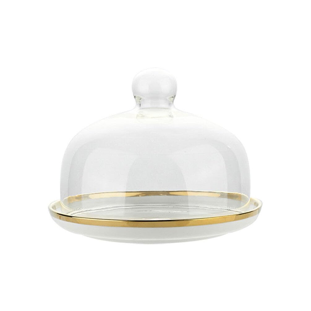 Luxshiny Cake Display Stand Cake Serving Tray Glass Pastry Dome Stand ...