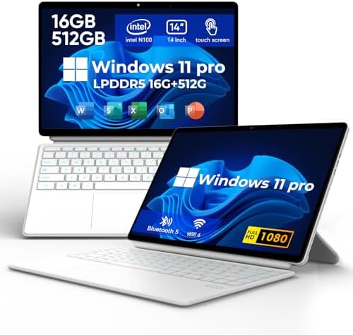 EYY 14 2 in 1 Touchscreen Laptop, Intel N100 (UP to 3.40GHz), 16GB ...