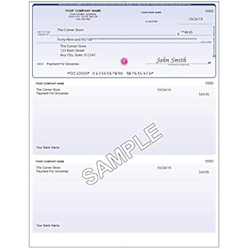 Amazon.com : Checks For Less | Business Laser Voucher Checks with Lines ...
