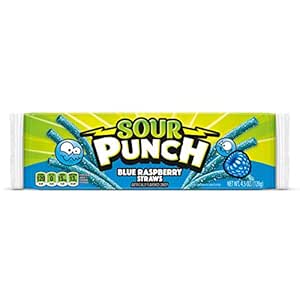 Amazon.com : Sour Punch Blue Raspberry Straws 4.5oz Tray (Pack of 6 ...