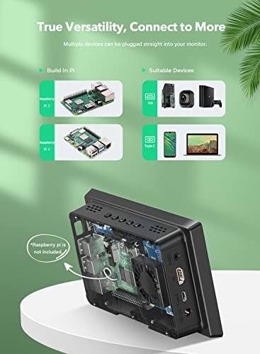 UPERFECT Raspberry Pi Touchscreen Monitor with Case, 10.1’’ IPS ...