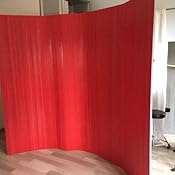 Homestyle4u 304, Raumteiler Bambus, Wellenform Rollbar, Rot Matt, BxH ...