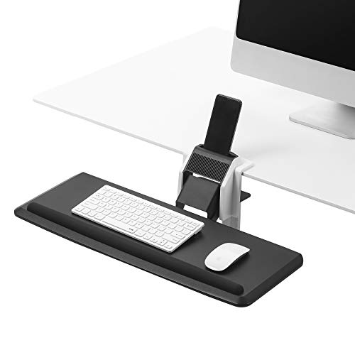 Saemoza Adjustable Keyboard Tray, Sturdy C Clamp Mount System ...