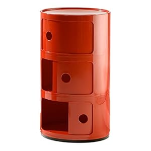 Kartell Componibili Round Storage Unit 3 Drawer Red: Amazon.co.uk ...
