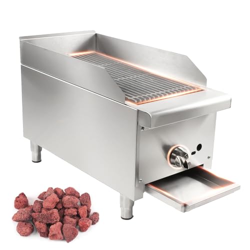 Aplancee Commercial Charbroiler 12" with Lava Rock Natural and Propane ...