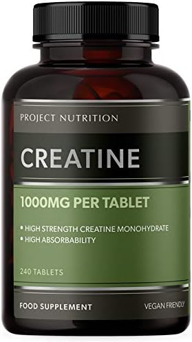 Creatine Monohydrate Supplement 3000mg – 240 High Strength 1000mg Tablets – High Potency and ...