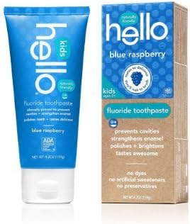 Hello Oral Care Kids Fluoride Toothpaste, Blue Raspberry, 4.2 Ounce ...